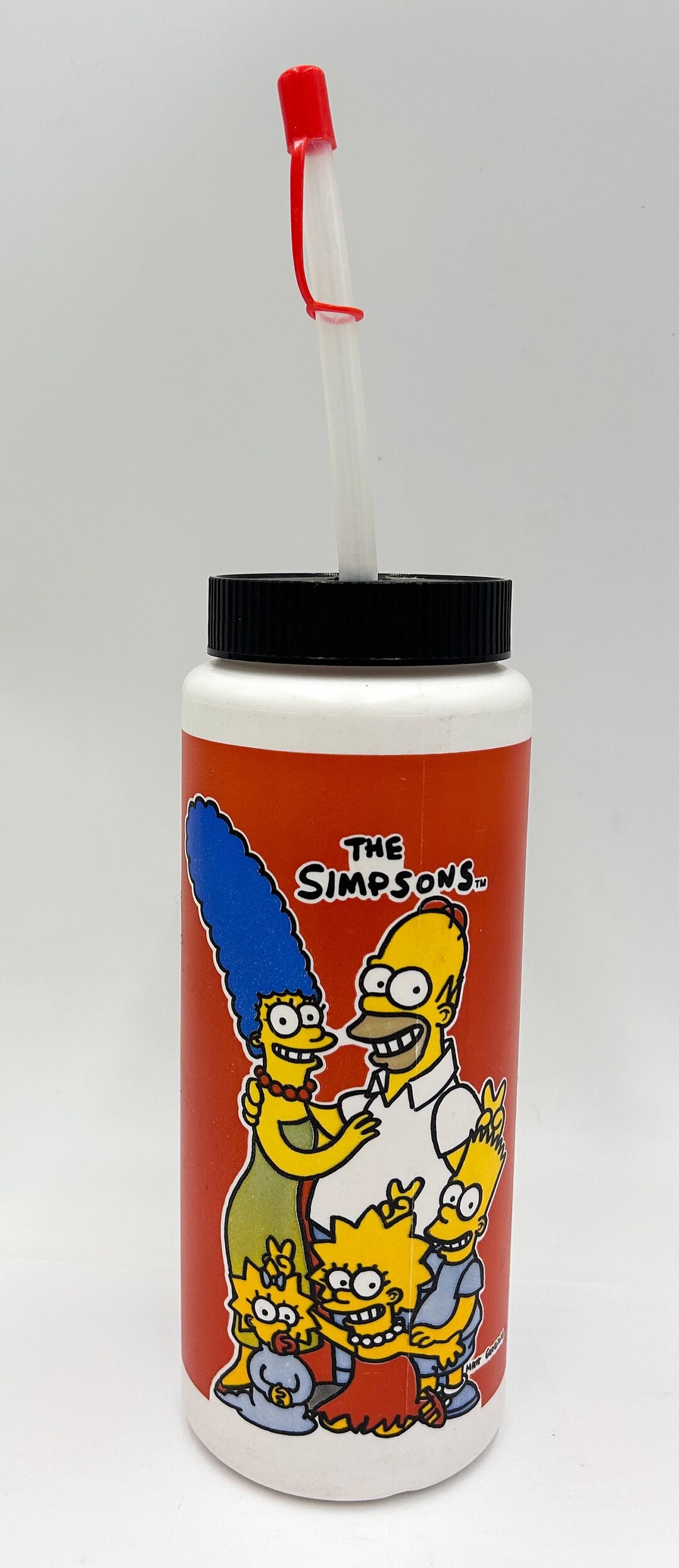1990 the Simpsons Collectible Water Bottle Red Black Top - Etsy
