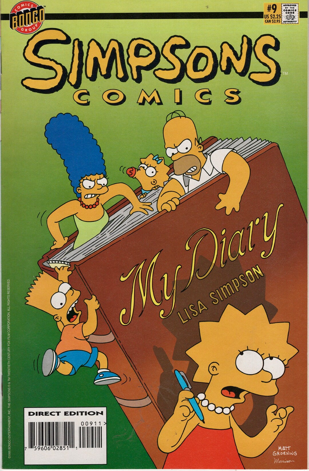 1995 the Simpsons Issue 9 Barney Gumble 1st Appearance M/NM Vintage ...