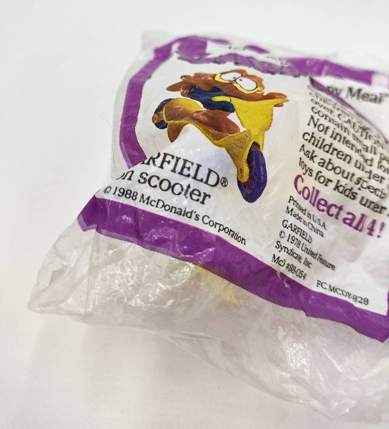 1988 Garfield Mcdonalds Happy Meal Toy Garfield on Scooter - Etsy