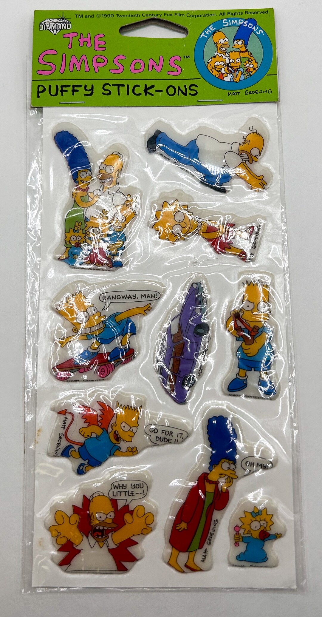 1990 Vintage 'the Simpsons' Puff Stickers Puffy - Etsy
