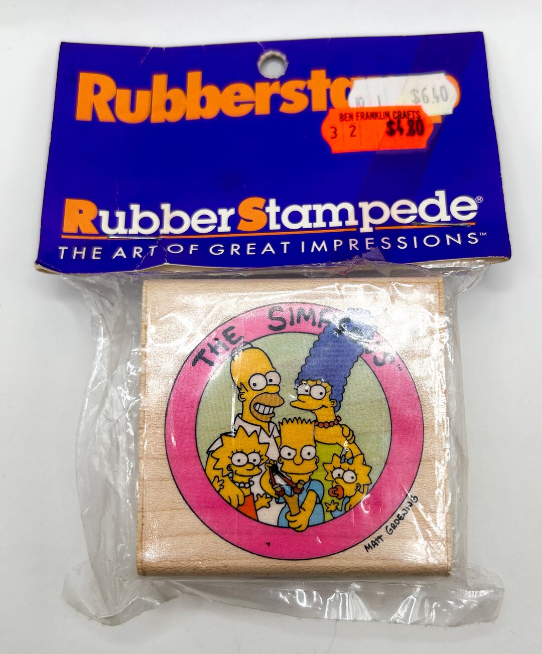 1989 the Simpsons Vintage Rubber Stamp Rare Collectible Matt - Etsy
