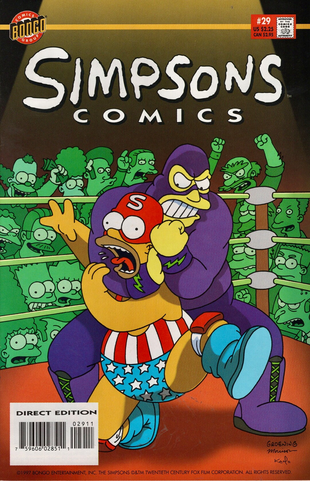 1997 the Simpsons 29 'roswell' Comic Back Cover - Etsy
