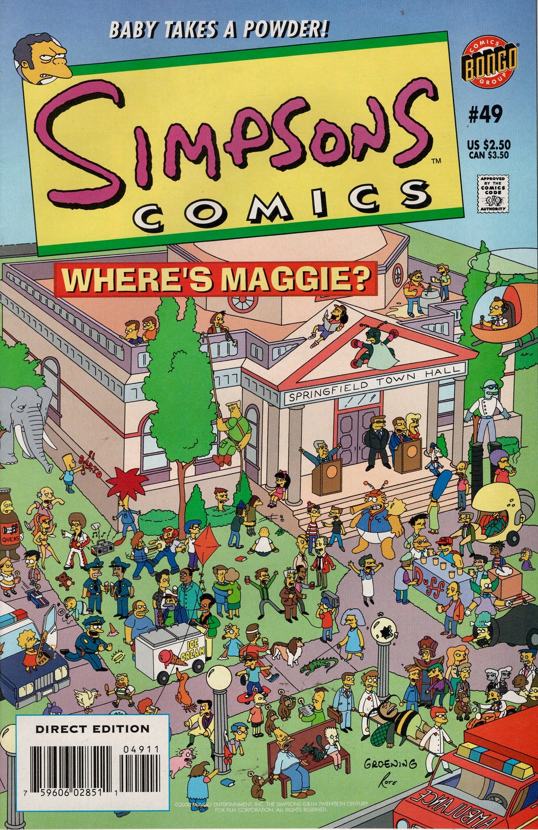 2000 the Simpsons 49 where's Maggie Lisa Simpson Store Room Raider Back ...