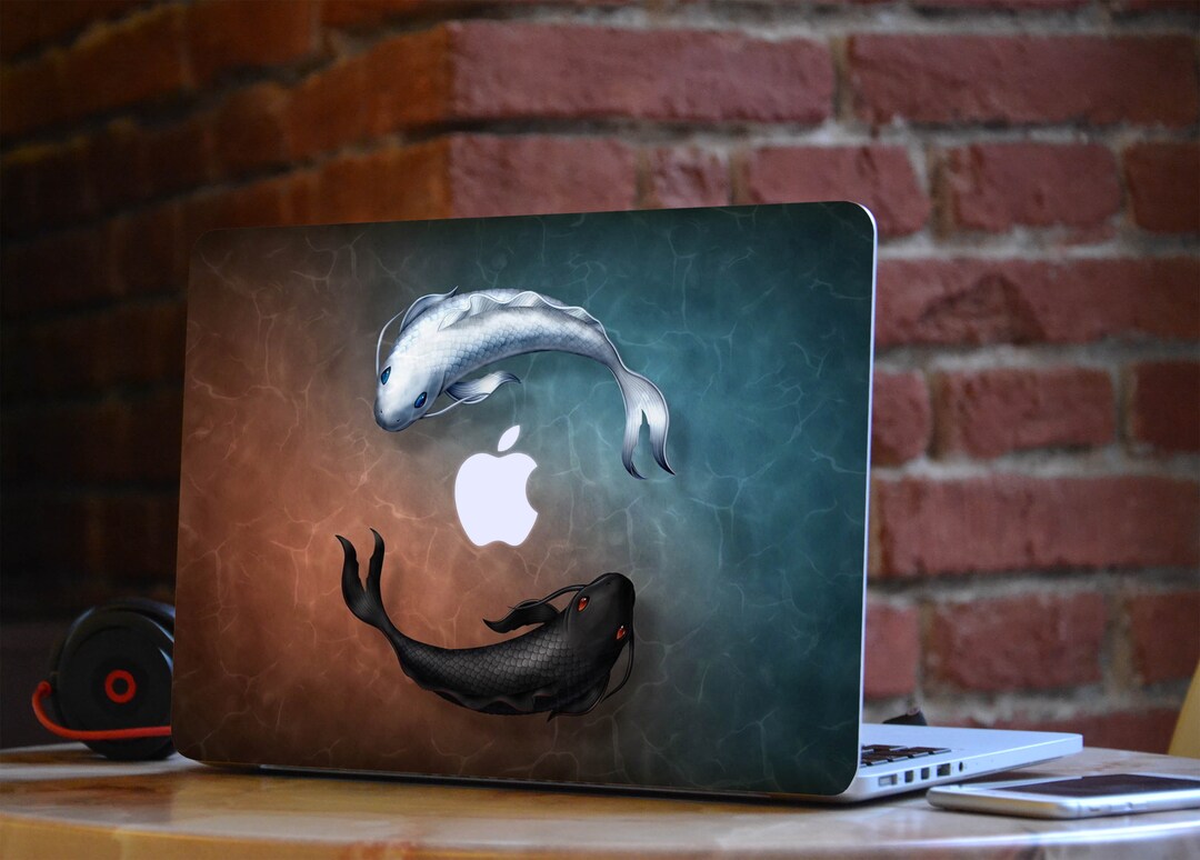 Yin Yang Black & White Fish Skin for MacBook Blue Decal MacBook Pro ...