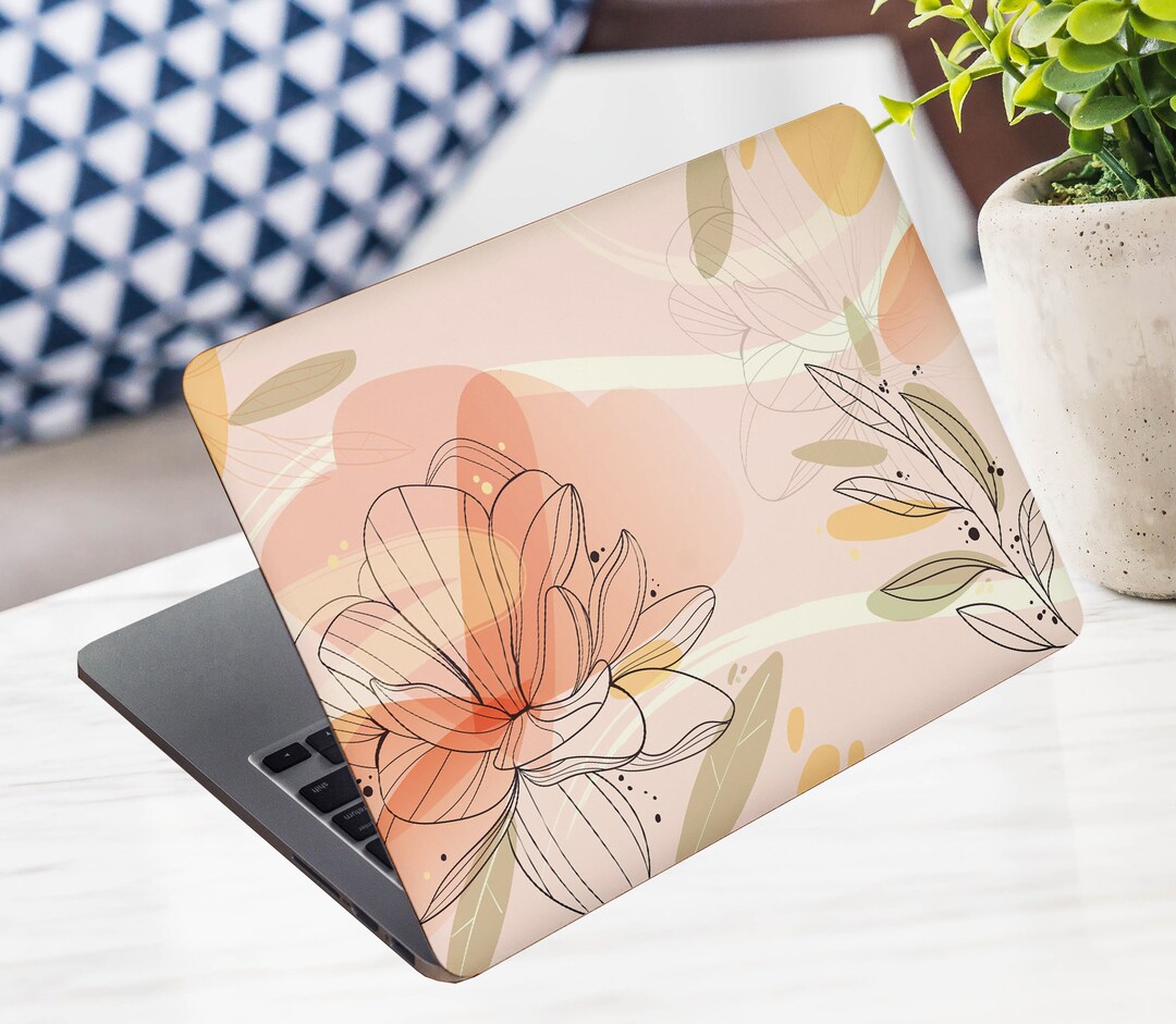 Roses Flower Pink Floral Laptop Skin, MacBook Skin, Computer Decal ...