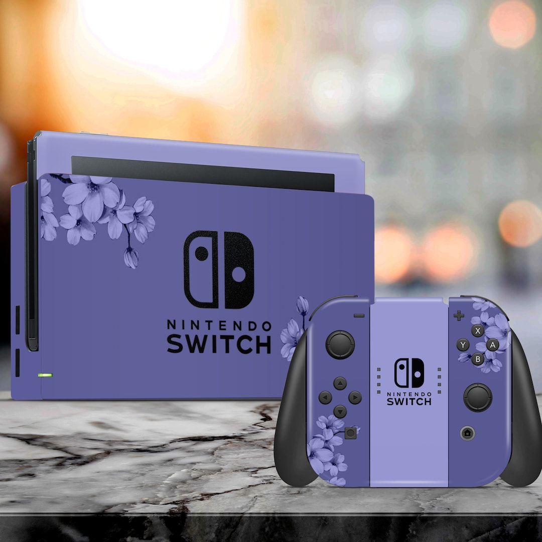 Floral Nintendo Switch Skin Pastel Purple Nintendo Switch OLED Sticke ...