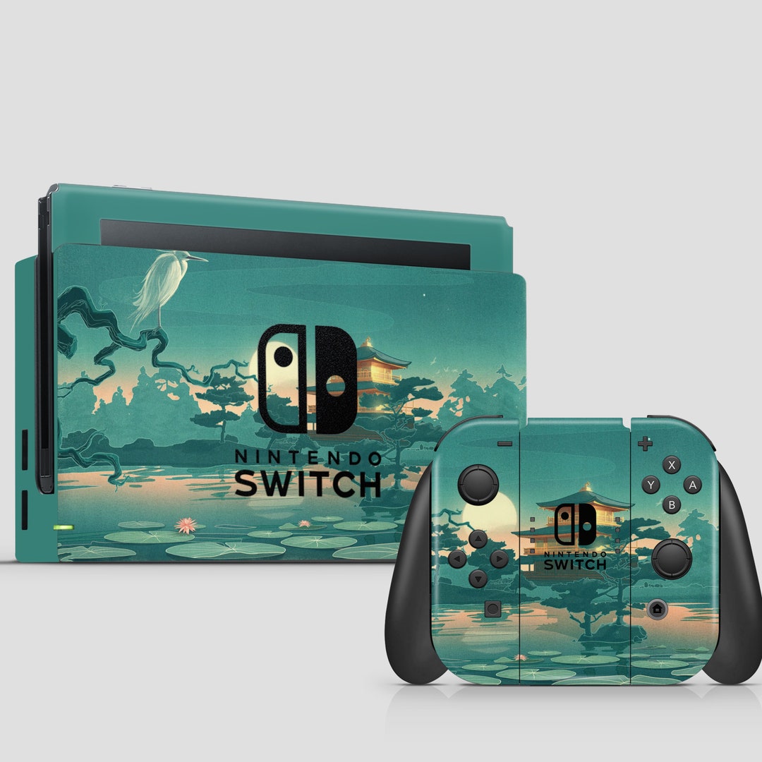 Japan Landscape Nintendo Switch Skin Turquoise Color Gaming Joy Cons ...
