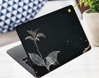 Grey & Black Ink Blot W/ Gold Bronze Veins UNIVERSAL Laptop Skin ...