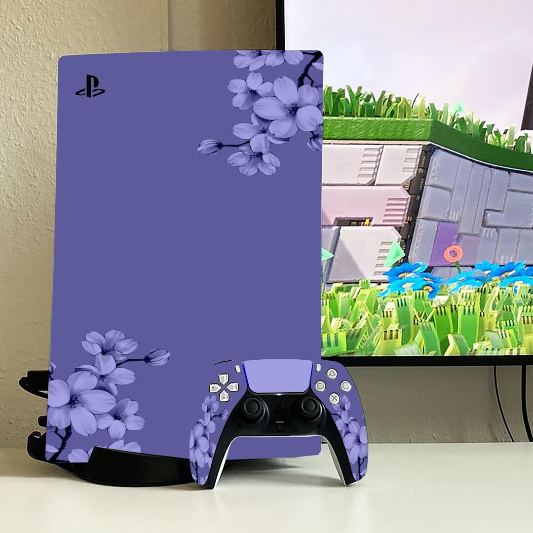 Purple Cute PS5 Pro Skin Floral PS5 Skin Color PS5 Slim Digital Skin ...