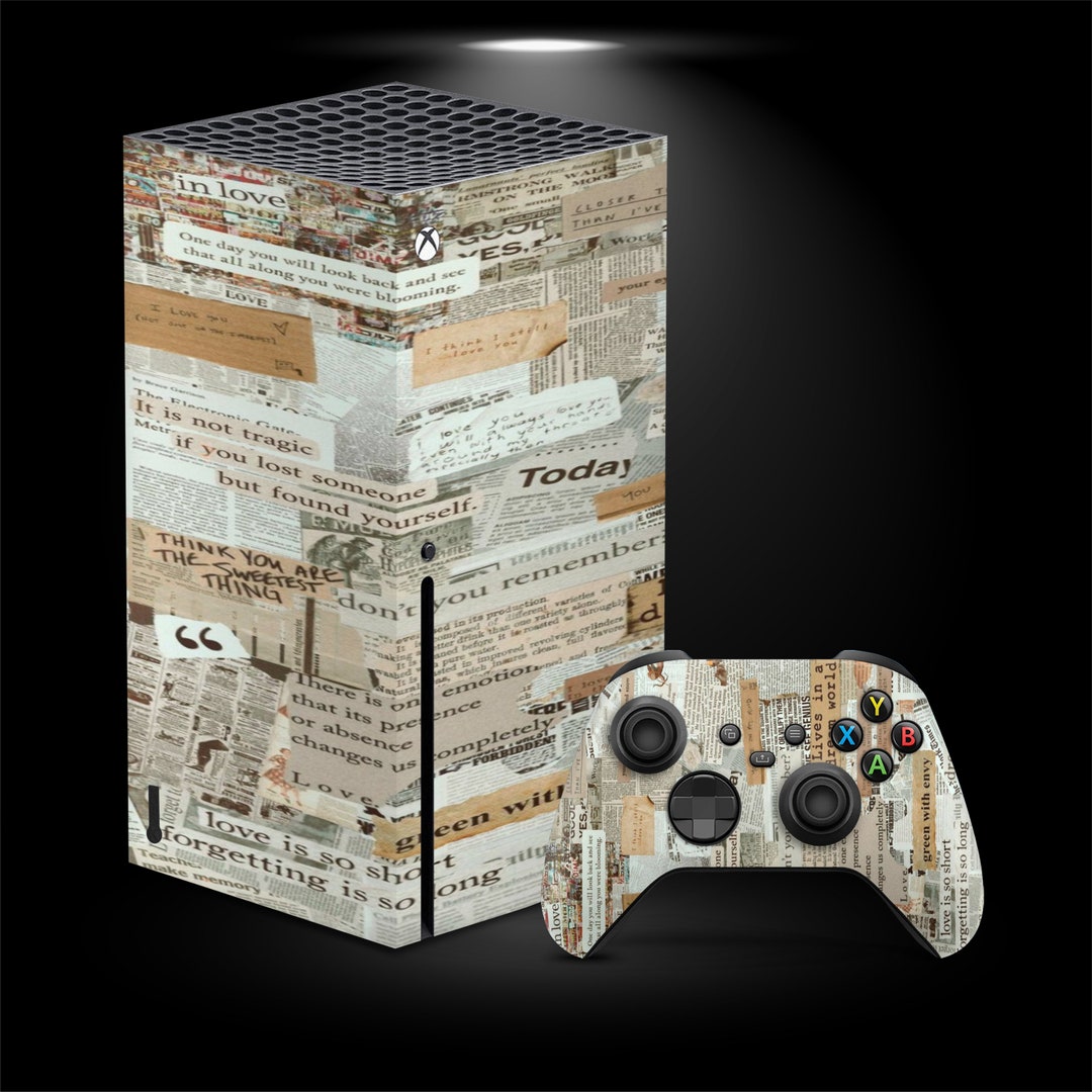 Newspaper Xbox Skin Craft Xbox Decal Beige Xbox Series X S Skin Xbox ...