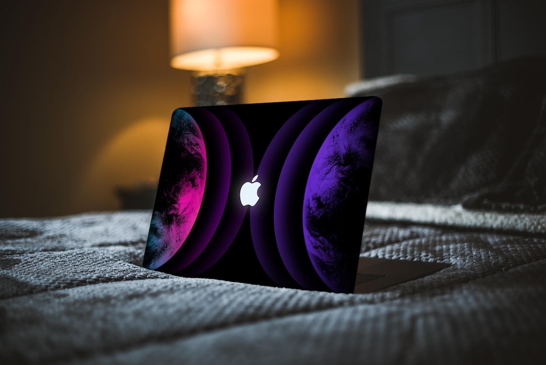 Moon Laptop MacBook Skin Purple Gold MacBook Pro 14 16 Vinyl Decal ...