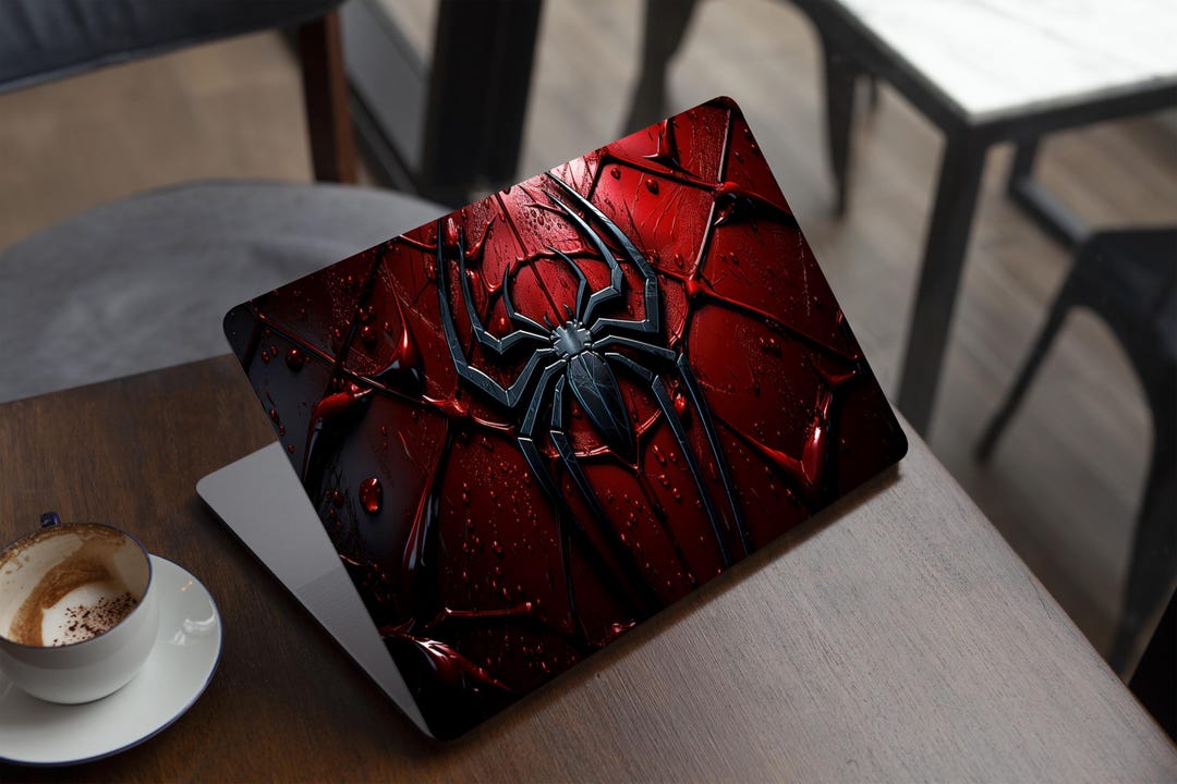 Red Spider Decal for HP Dell Lenovo Asus | Dark Gothic Web Vinyl Laptop ...