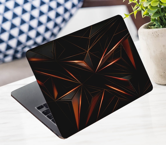 Black Laptop Skin With Silver Metallic Pattern Mandala - Etsy