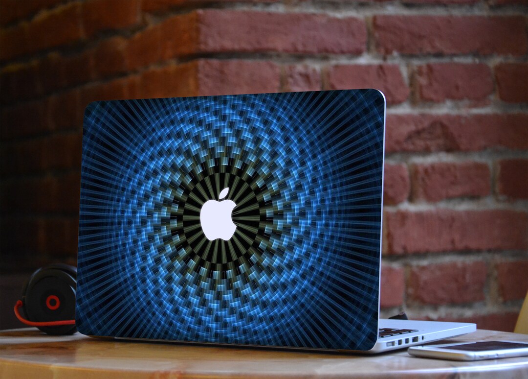 Optical Illusion MacBook Decal Blue MacBook Pro Decal Abstract MacBook ...