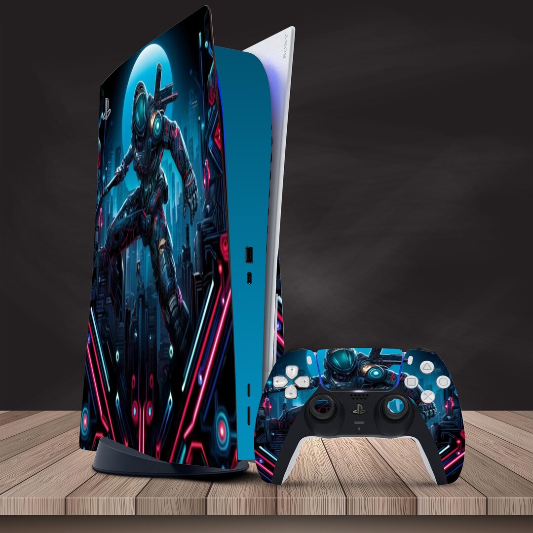 PS5 Cyborg Skin PS4 Warrior Decal PS4 Controller Futurictic Stickers ...