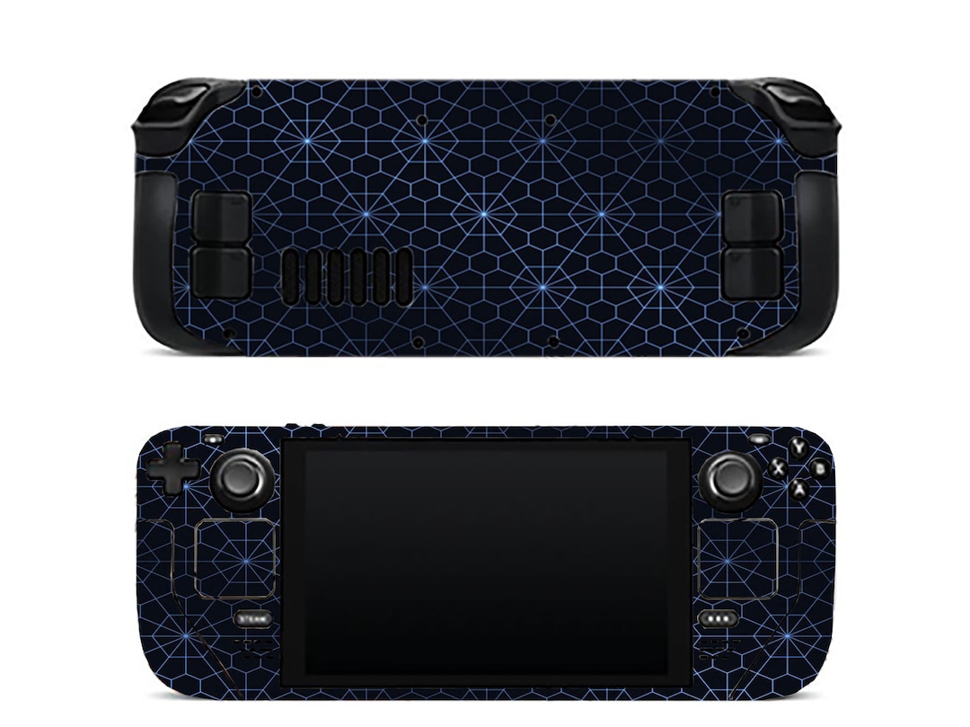 Blue Abstract Steam Deck Skin, Geometric Gaming Steamdeck Decal Wrap ...