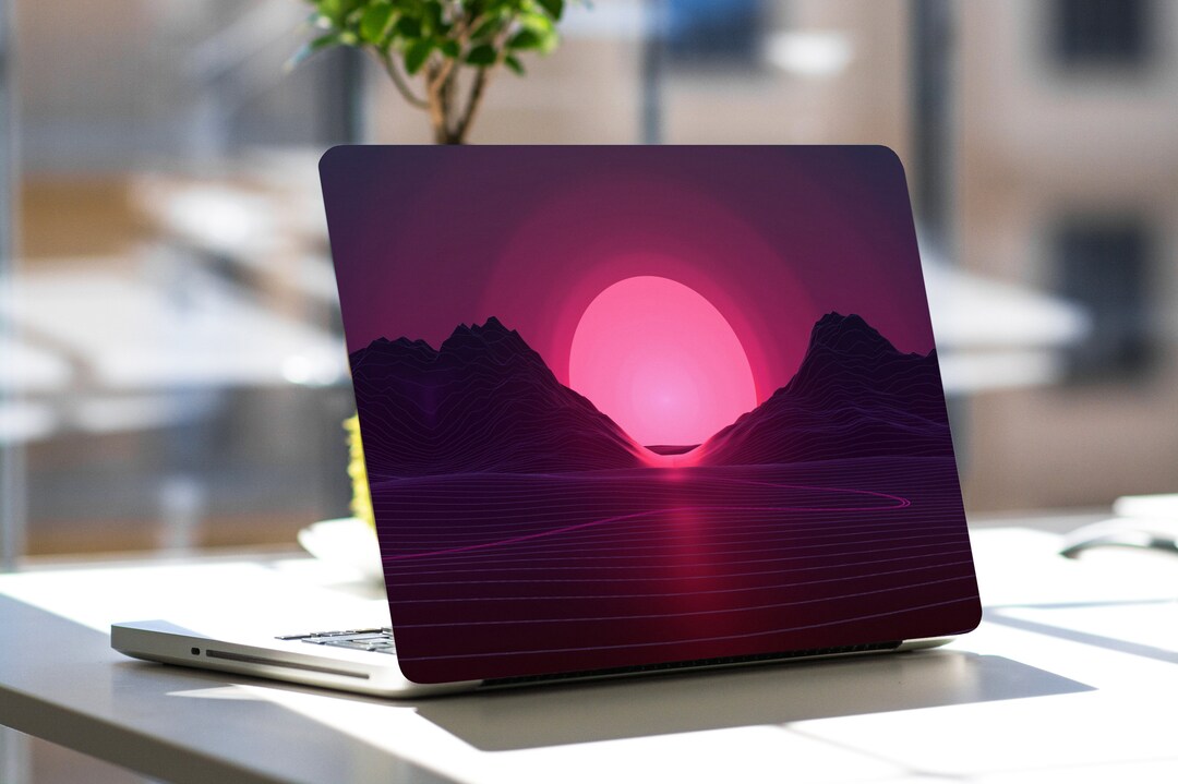 Pink Sunset Laptop Skin Purple Notebook Vinyl Decal Dell Hp Lenovo Asus ...