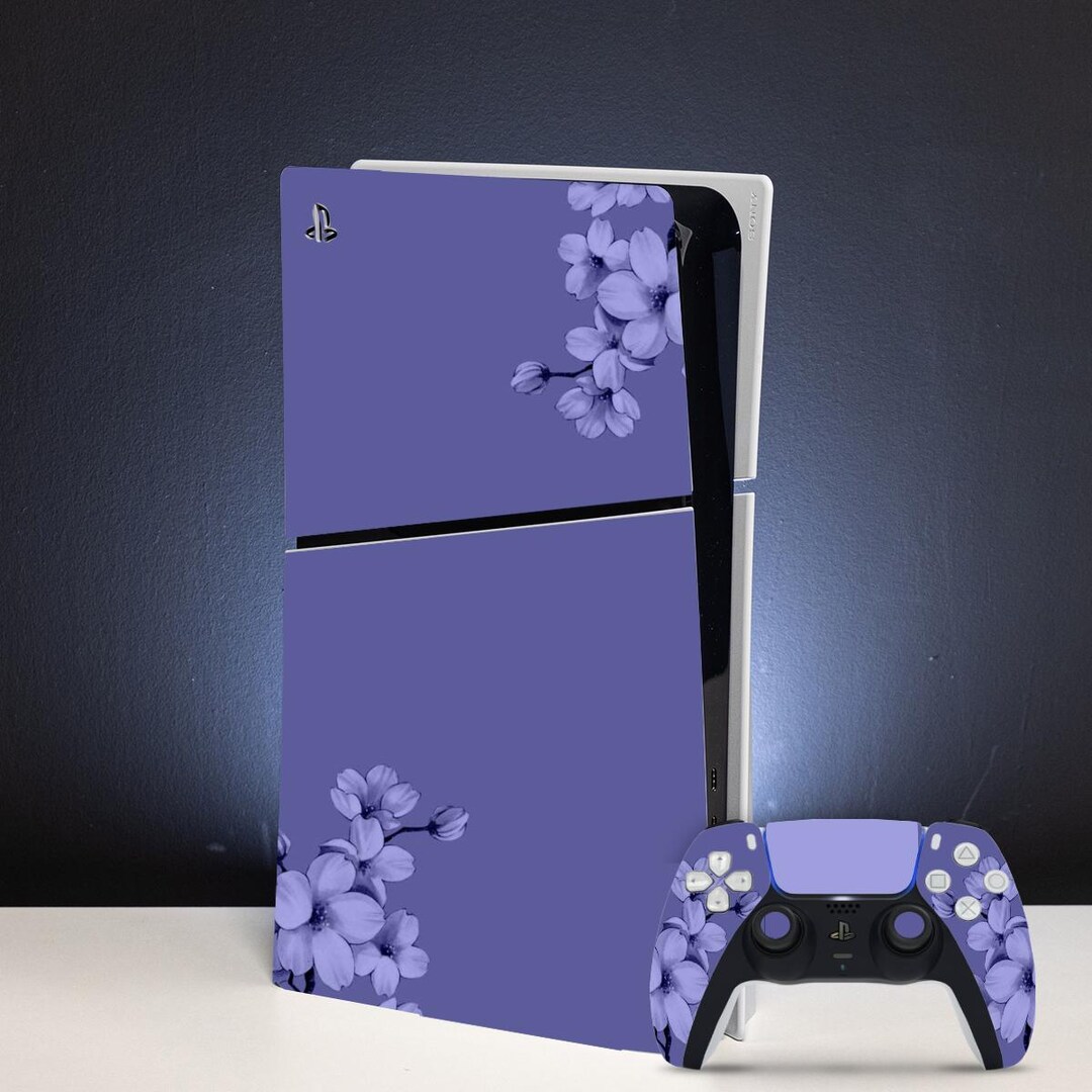 Purple Cute PS5 Pro Skin Floral PS5 Skin Color PS5 Slim Digital Skin ...