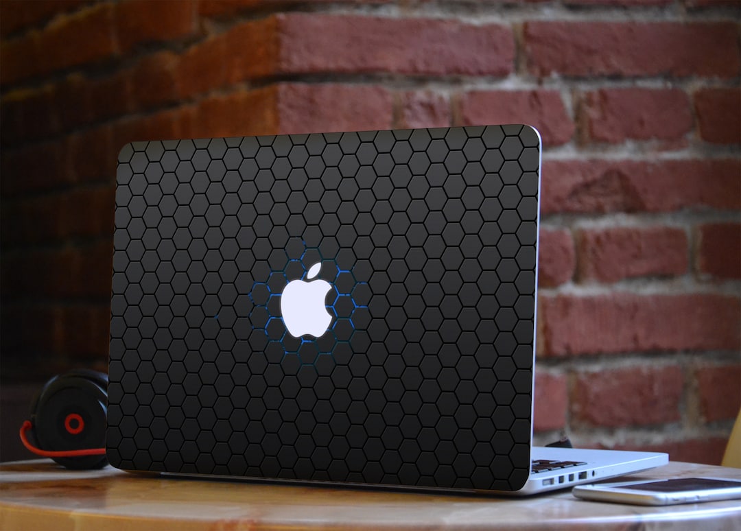 Honeycombs Skin for MacBook Neon Skin MacBook Black Decal MacBook Vinyl ...