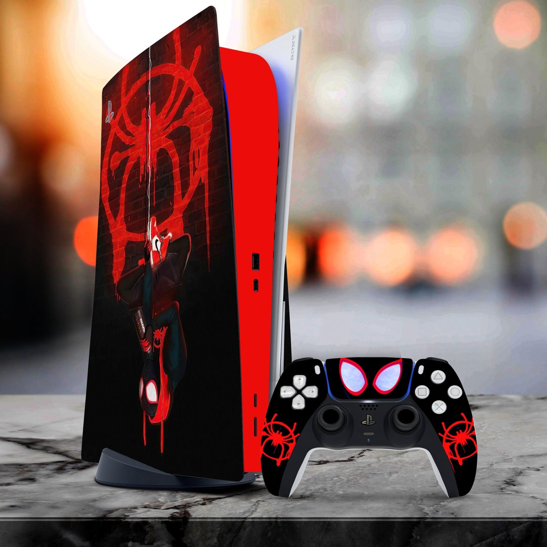 PS5 Skin Spider PS5 Decal Red PS4 Slim Skin PS5 Web Skin Dualshock 4 Sticker Playstation PS5 ...