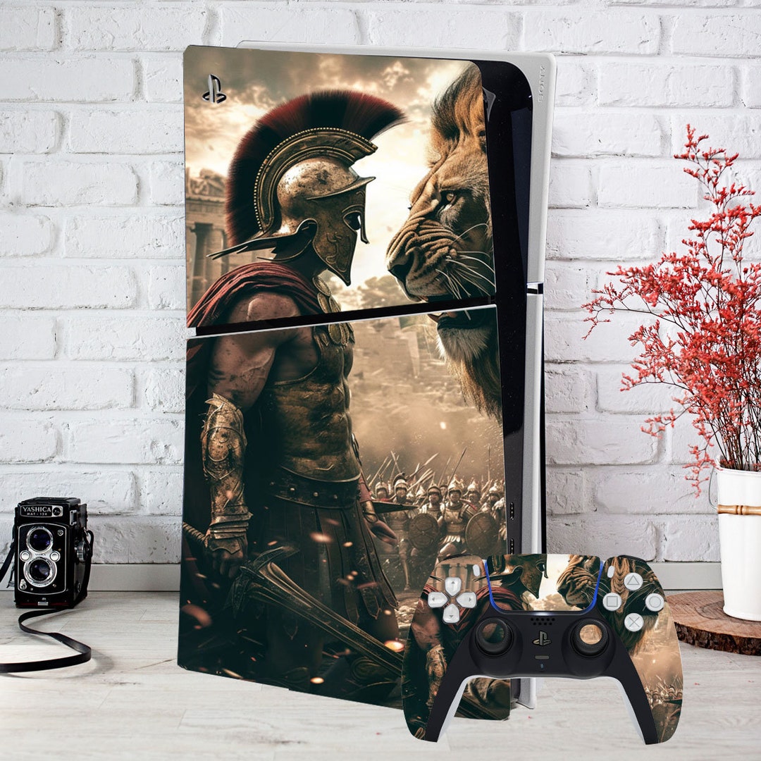 Warrior PS5 Slim Skin Lion PS5 Digital Edition Skin Brown Playstation 5 ...