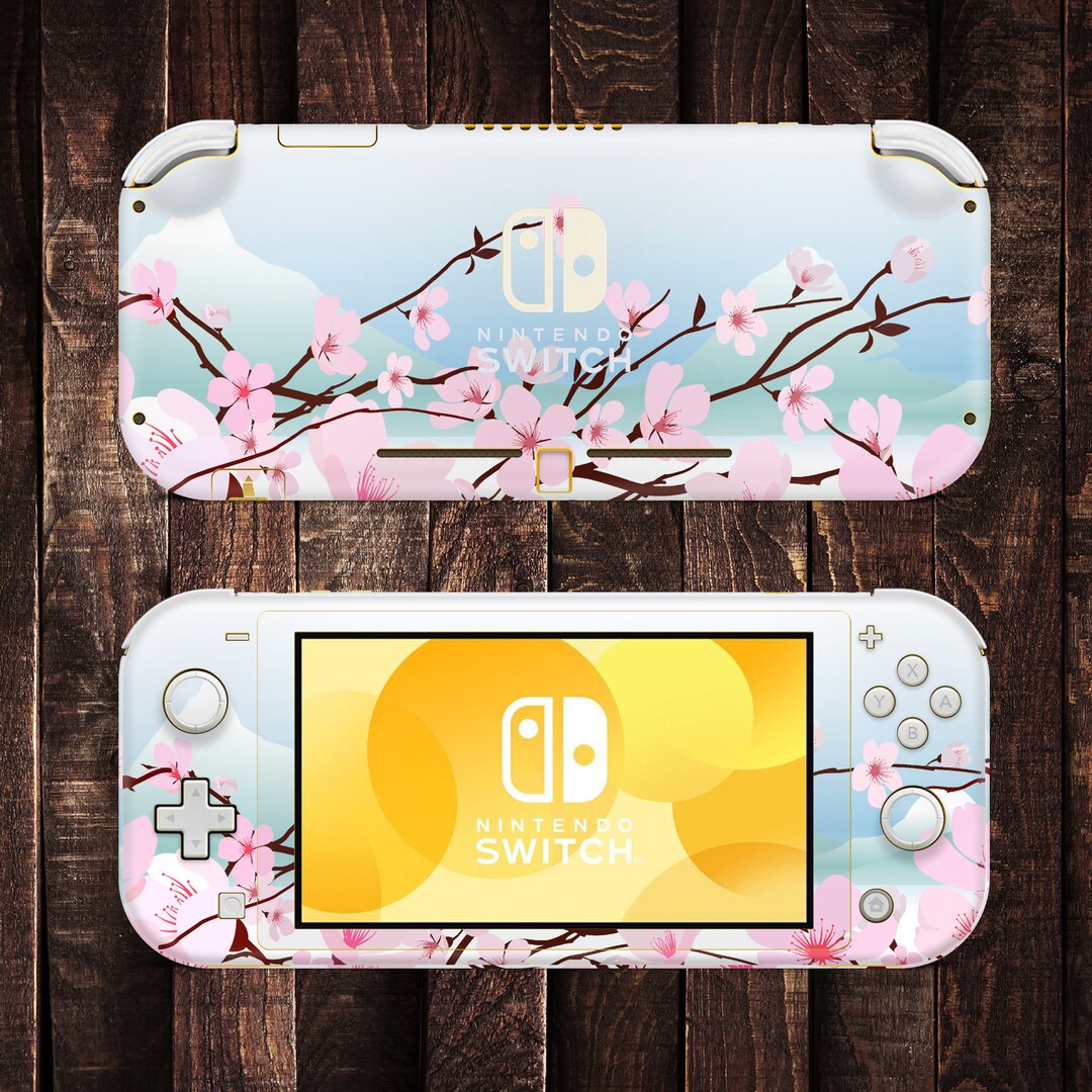 Nintendo Switch Lite Skin, Pastel Blue Nintendo Sticker, Sakura Switch ...