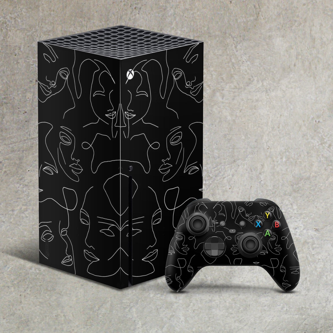 Line Art Xbox Skin Faces Sticker Abstract Xbox Series X S Skin Xbox One ...