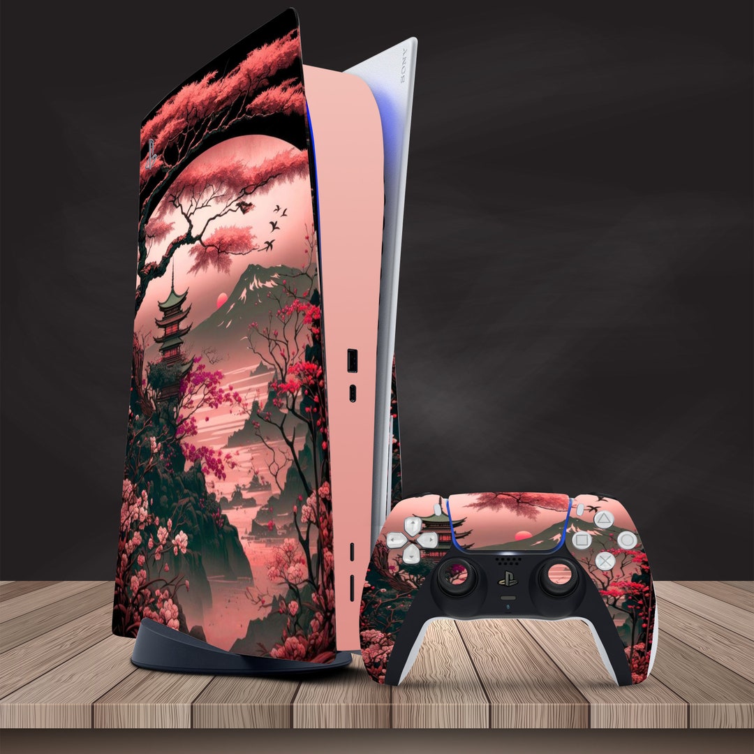 Japan PS5 Skin Mountains PS5 Digital Edition Skin Pink Playstation 5 ...