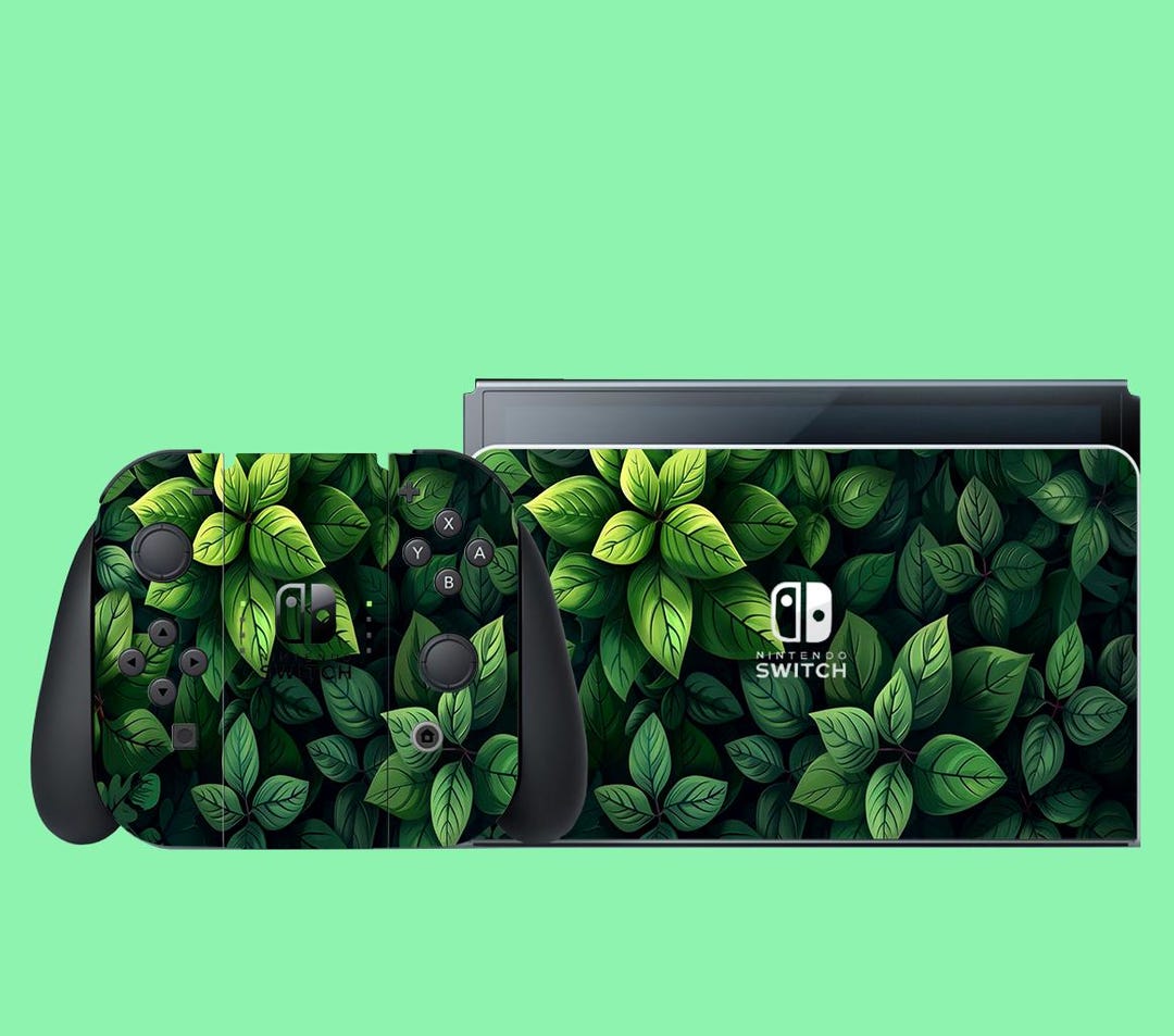 Green Leaves Nintendo Switch Skin Nature Nintendo Switch OLED Vinyl ...