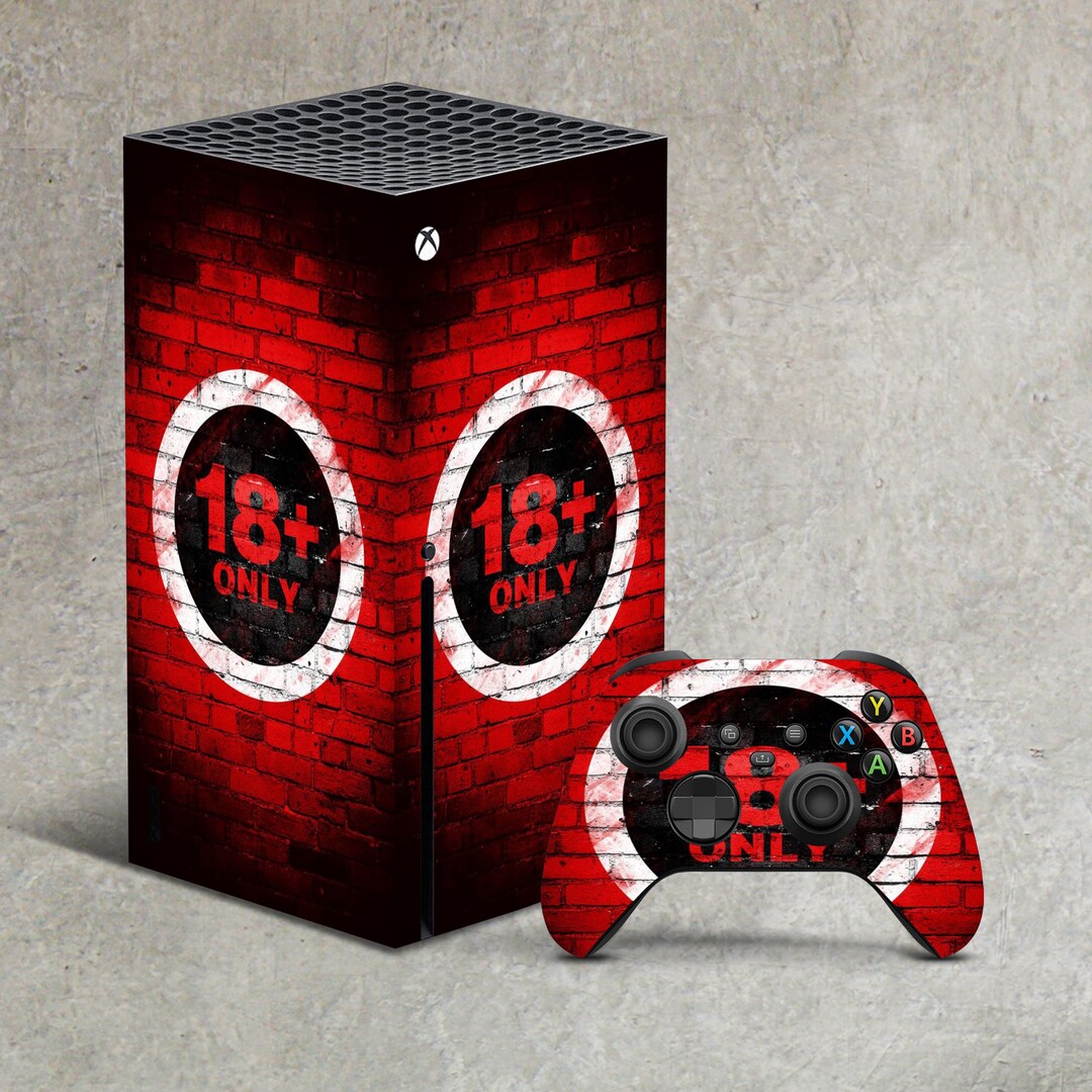 Xbox Adult Only Sticker Red Bricks Videogame Xbox Series X S Skin Xbox ...