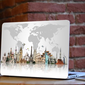 World Map Laptop MacBook Skin Travel MacBook Air Vinyl Decal Cover Map ...