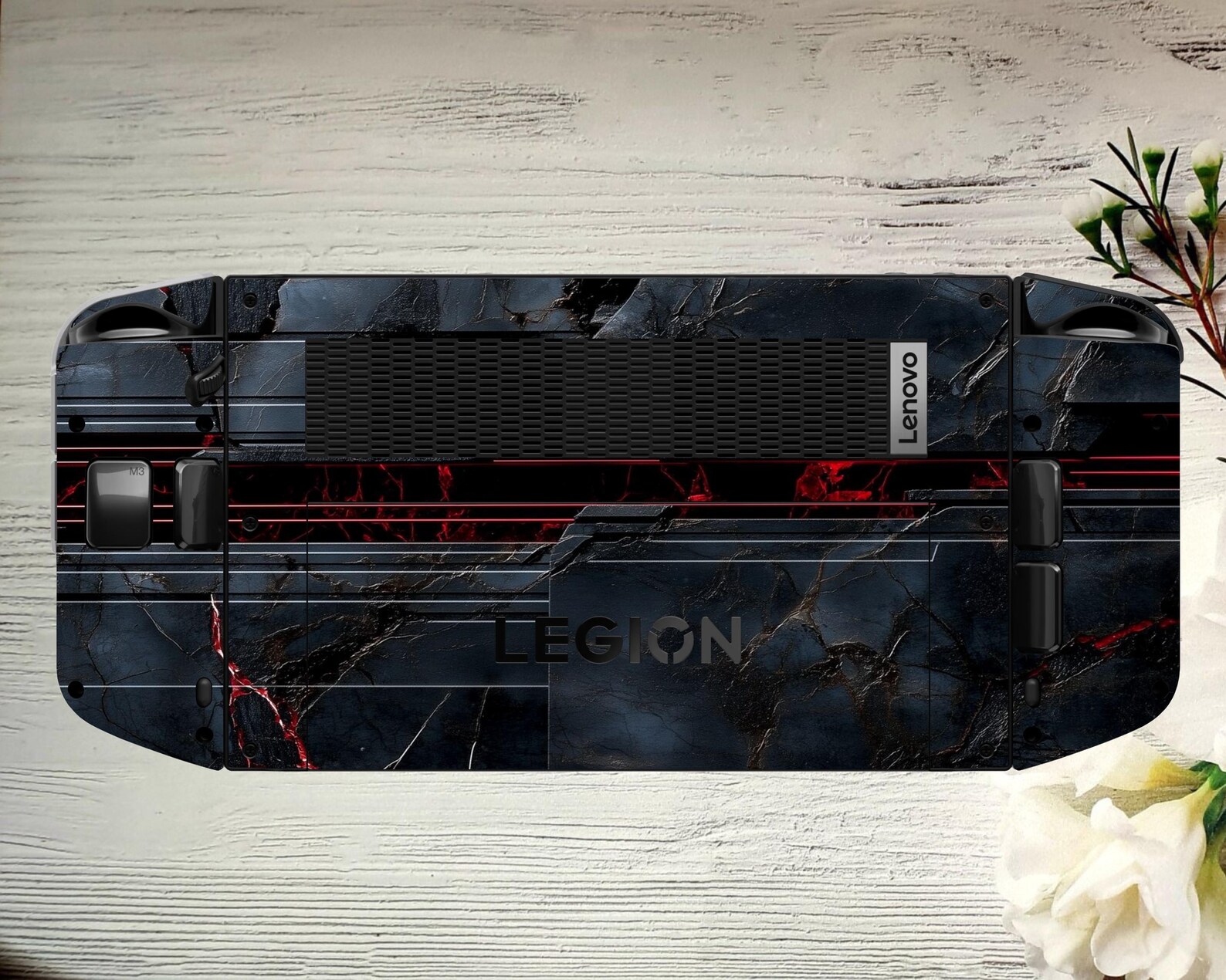 Lenovo Legion Go Skin Dark Marble Decal | Cyberpunk Cracked Stone Vinyl ...