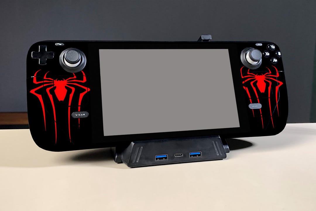 Spider Steam Deck Skin Red Gaming Steamdeck Decal Wrap, Seamless ...