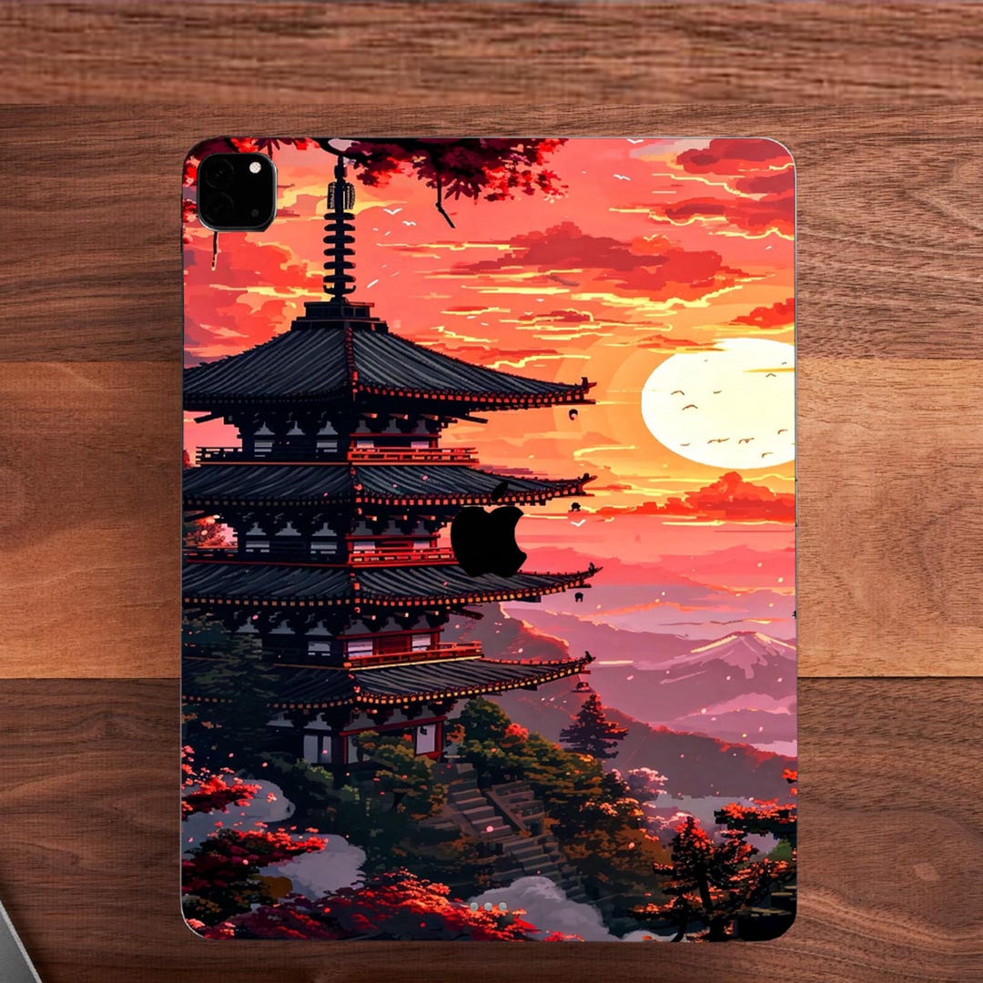 Japanese Pagoda Sunset iPad Skin iPad Pro 12 9 11 Air 5 4 10th Gen ...
