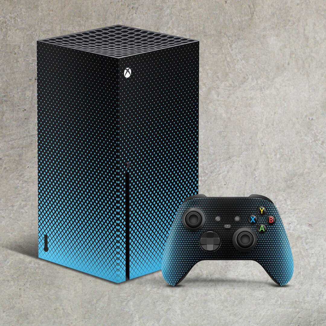Abstract Skin Xbox Series X Polka Dot Decal Xbox One S Blue Yellow Skin ...