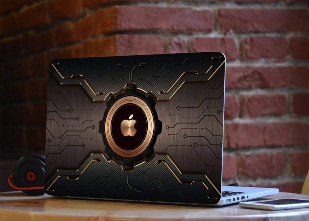 Gold MacBook Skin Abstract MacBook Air Decal Futuristic MacBook Pro Sticker MacBook Retina Skin ...