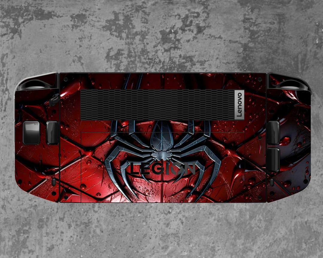 Lenovo Legion Go Skin Red Spider Legion Decal | Metallic Liquid Texture ...