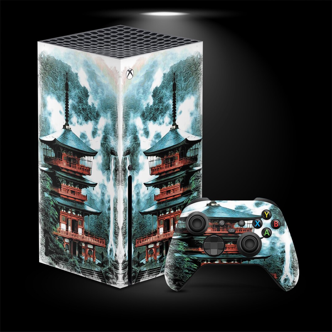 Japanese Art Skin Xbox Series X Sticker Moku Hanga Xbox One S Console ...