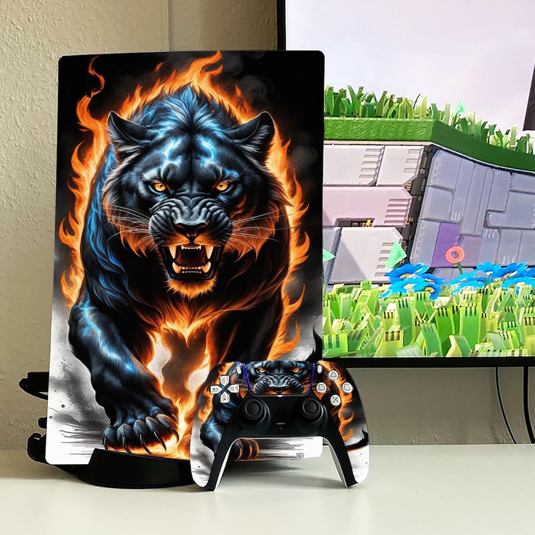 PS5 Skin Tiger, PS4 Pro Slim Fat Vinyl Sticker, Animal Decal PS5 Pro ...