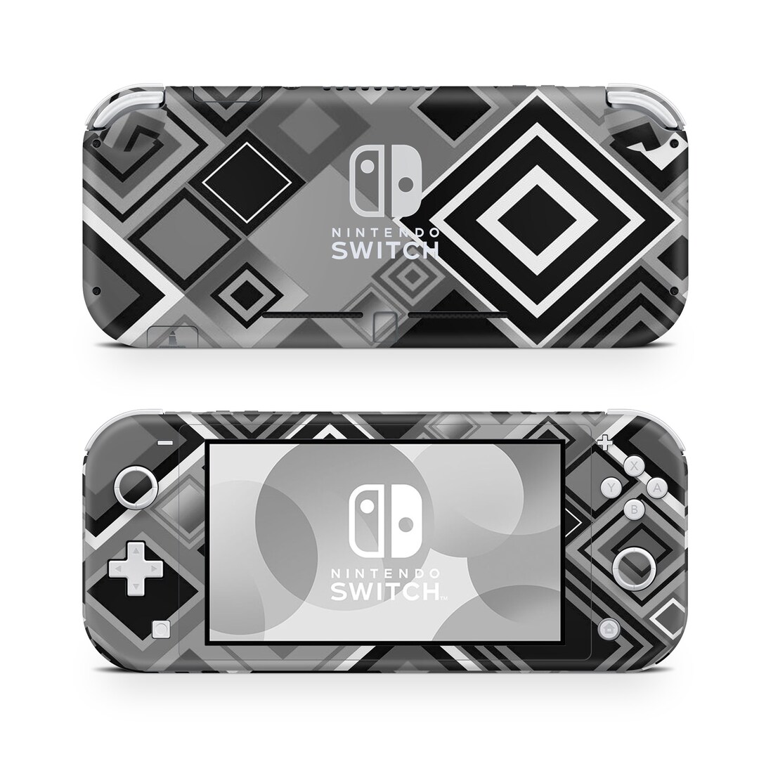 Retro Nintendo Switch Lite Skin Geometric Decal for Game Console Black ...