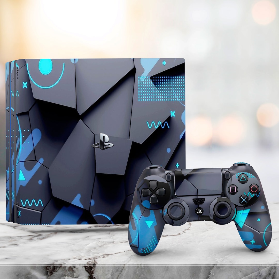 3D Skin PS4 Abstract Decal PS4 Blue Color PS4 Sticker Controller Decal ...