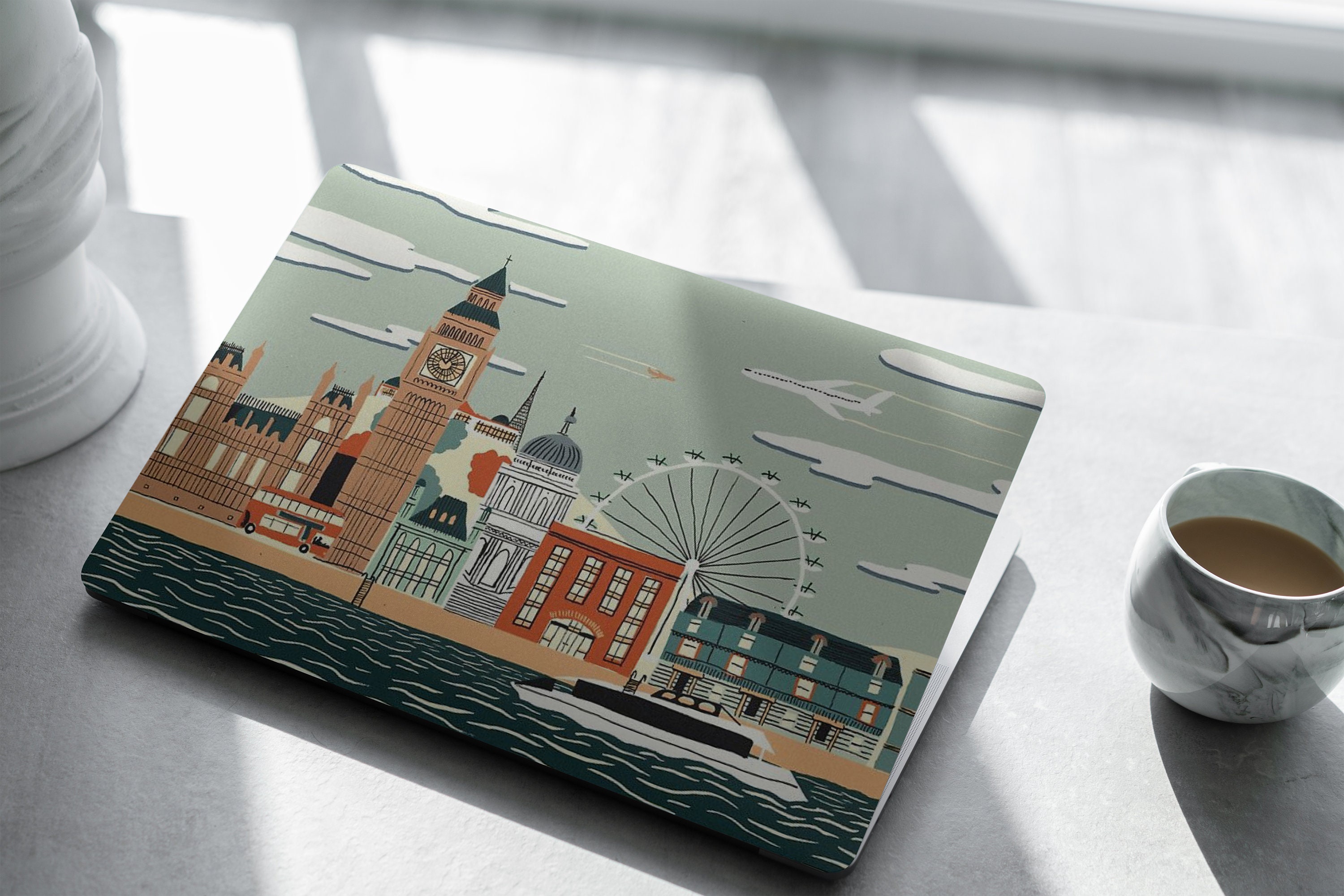 London Laptop Skin Custom Vinyl Decal Dell Hp Asus Lenovo Chromebook ...