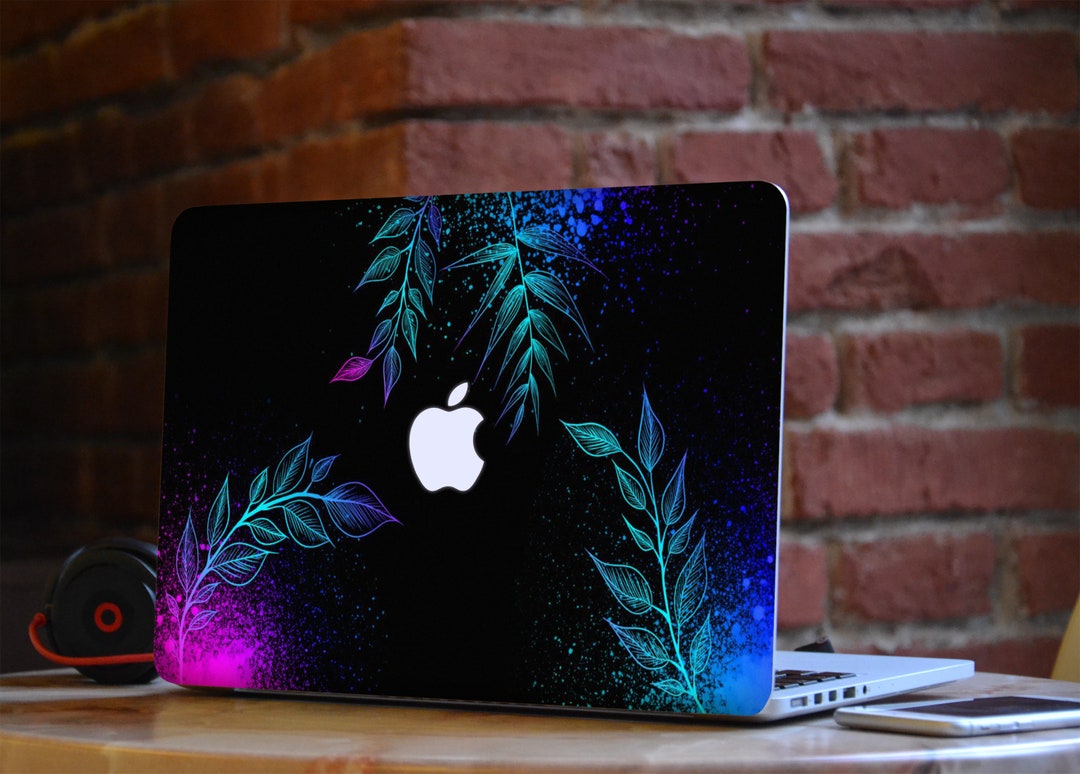 Neon Leaves Skin MacBook Pro 14 Skin Blue Pink MacBook Air Pro 13 15 ...