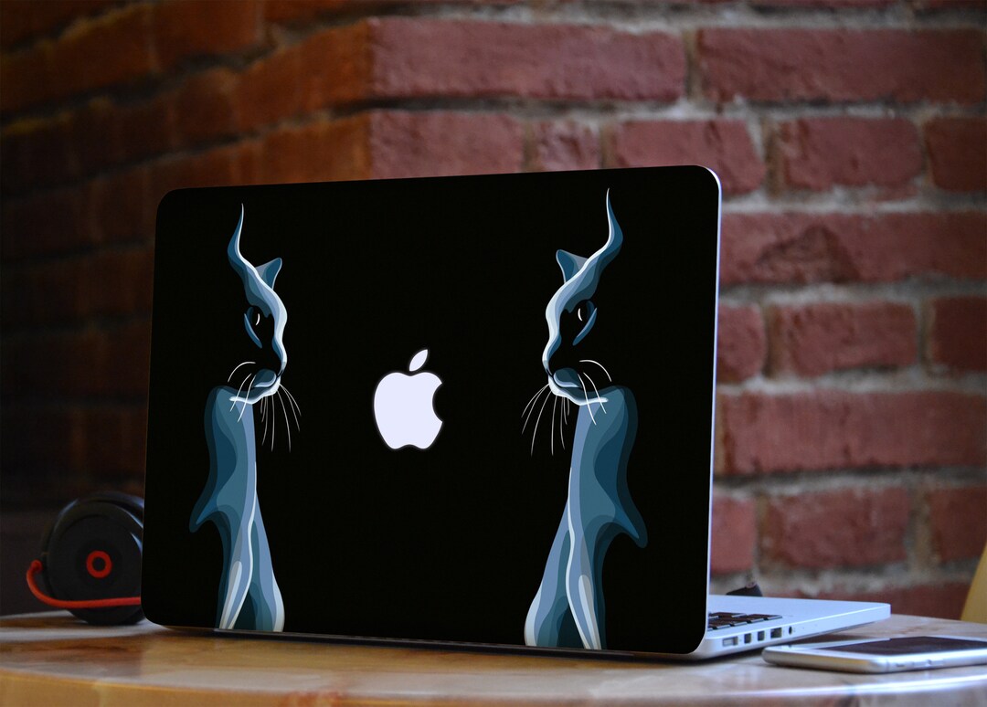 Cute MacBook Skin Cats MacBook Air Decal Black MacBook Pro Sticker ...