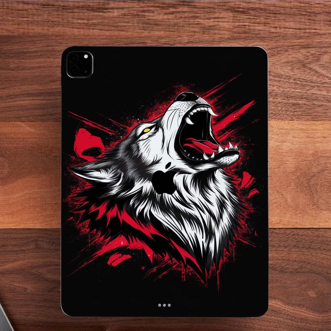 Wolf iPad Skin Black Red iPad Pro 10.2 Decal iPad Air 4 Air 3 Skin ...