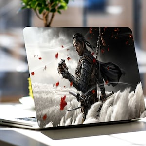 Samurai Warrior Laptop Skin Black Red White Vinyl Decal Dell Hp Asus ...