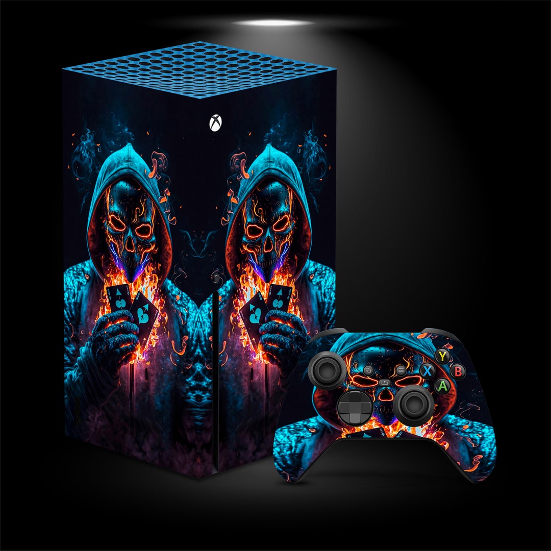 Fire Xbox One X Skin, Skull Xbox One S Sticker Xbox 360 Xbox Series X S ...
