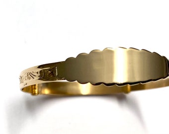 9 Ct Rolled Yellow Gold Expandable Bangle - Etsy
