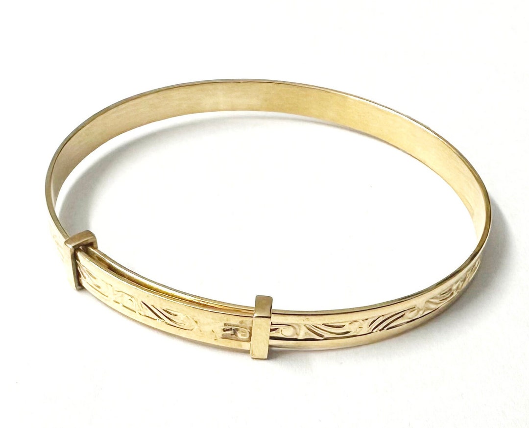 9 Ct Yellow Gold Expandable Bangle - Etsy