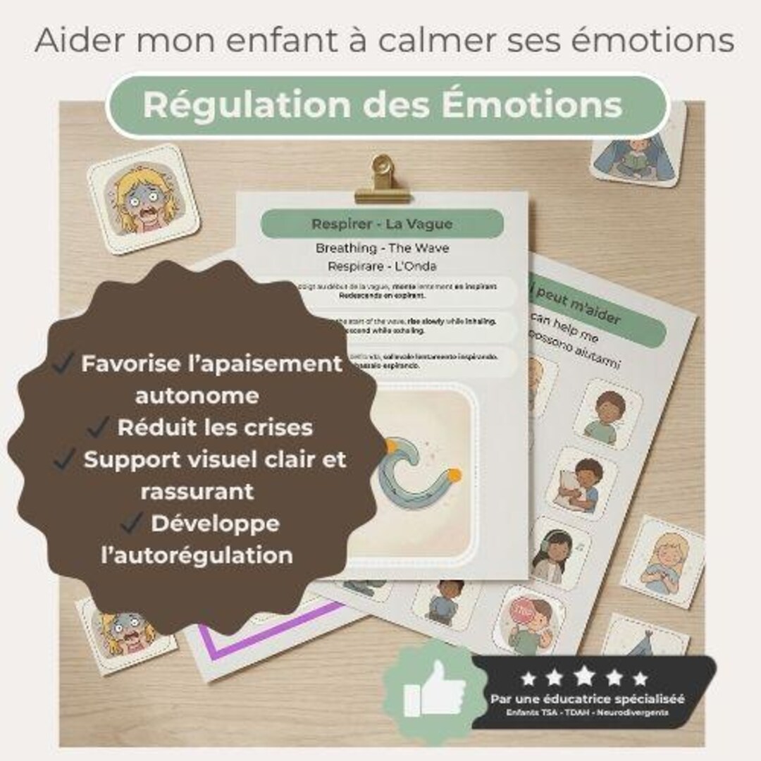 Emotion Regulation Kit Autism ADHD Child | Feelings Cards Calm Corner ...